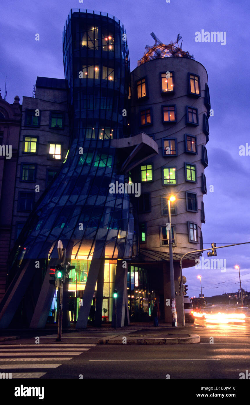 Prague dancing house night hi-res stock photography and images - Alamy