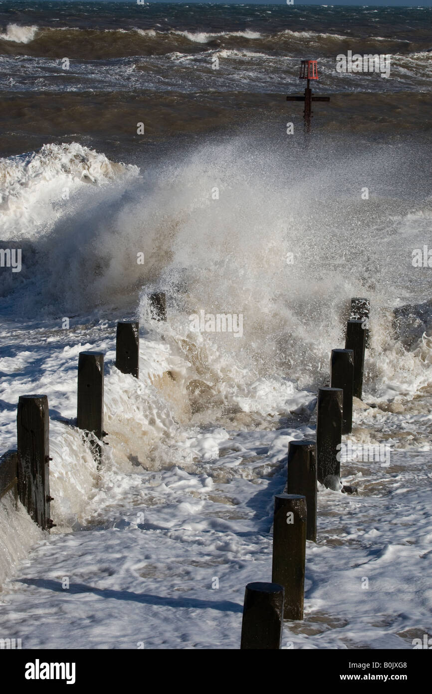 breaking high tide North Norfolk coastline Stock Photo - Alamy