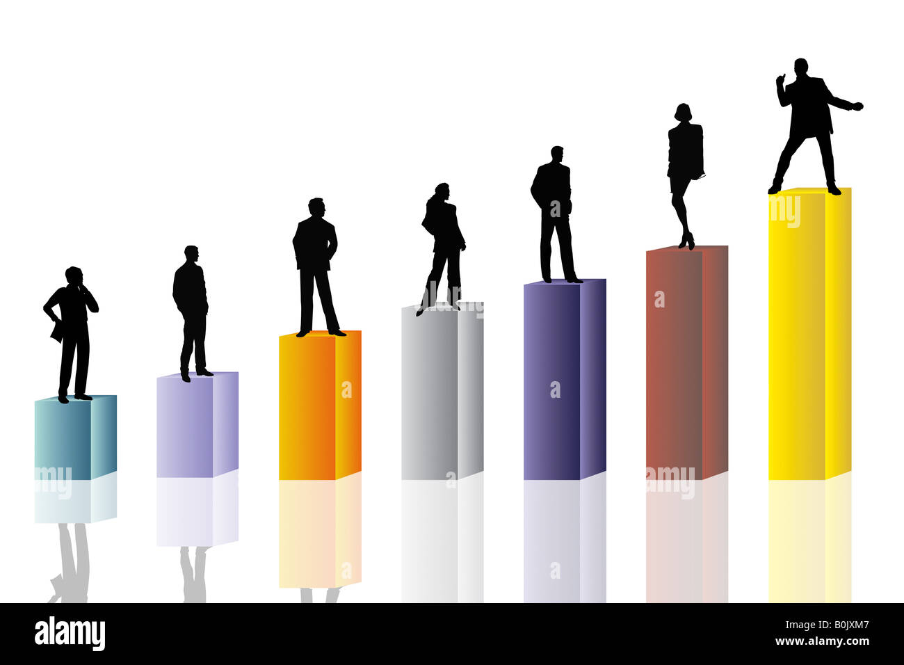 Conceptual business illustration showing winner in the business team ...