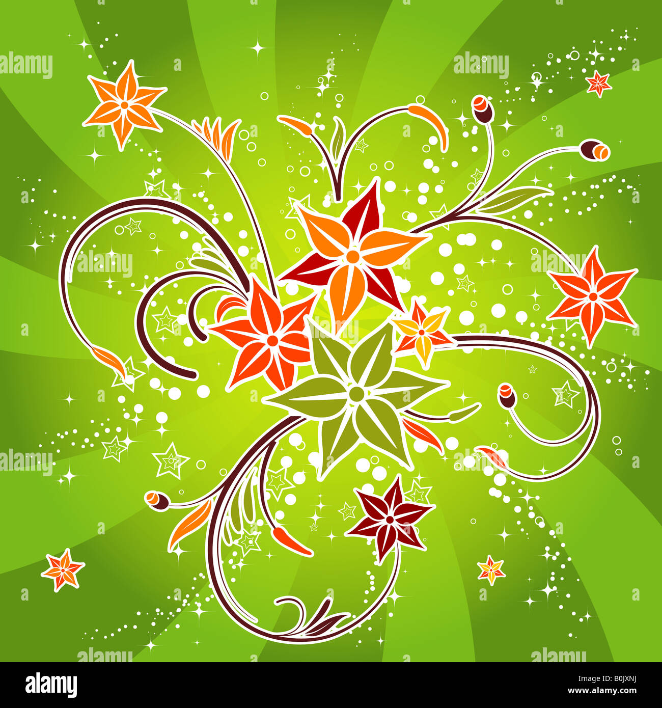 Flower background with wave pattern Stock Photo - Alamy