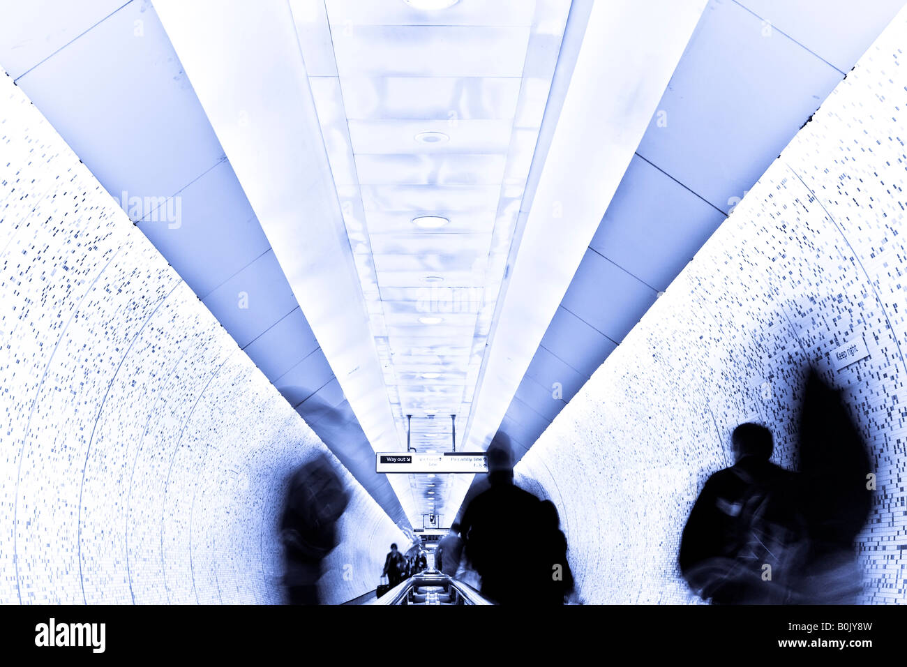 London underground in high blue toned Stock Photo - Alamy