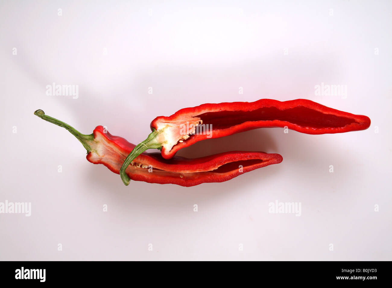 Cut Red Chili Pepper Stock Photo - Alamy