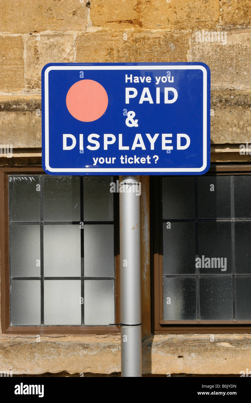 UK pay and display sign in a car park Stock Photo - Alamy