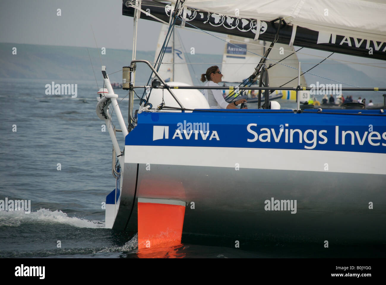 Yacht Skipper Dee Caffari's AVIVA, IMOCA 60 class, Artemis Transat 2008 ...