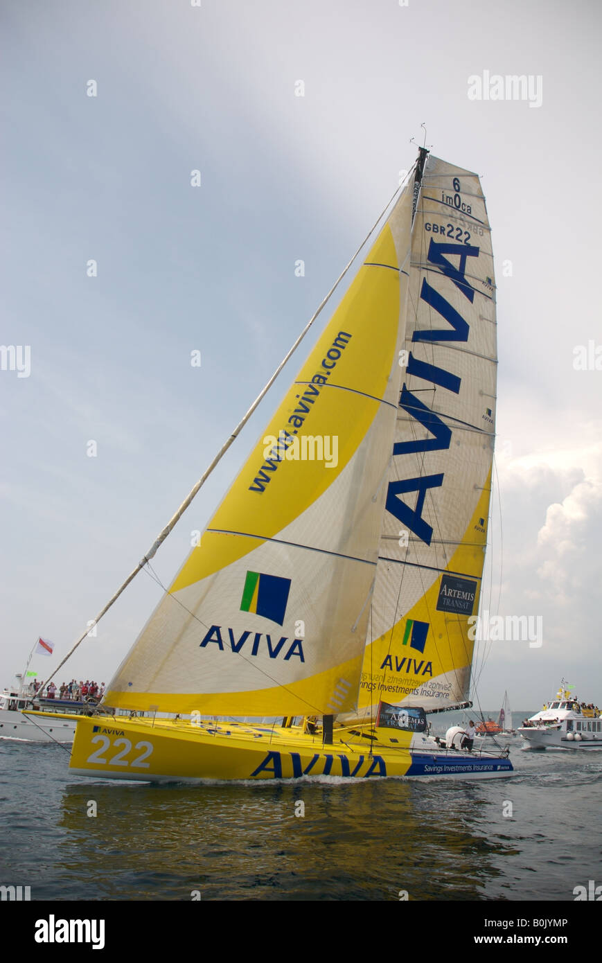 Yacht Skipper Dee Caffari's AVIVA, IMOCA 60 class, Artemis Transat 2008 ...