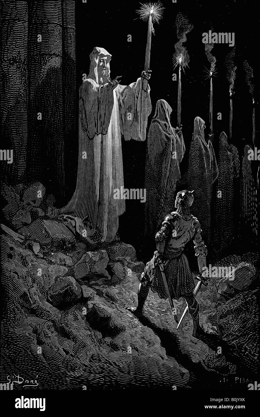 Engraving of Gustave Dore illustration The Corpse Candles Stock Photo ...