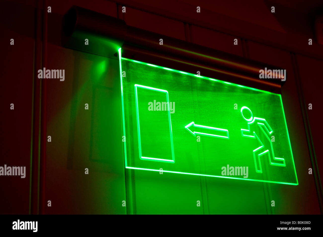 Fluorescent exit sign hi-res stock photography and images - Alamy