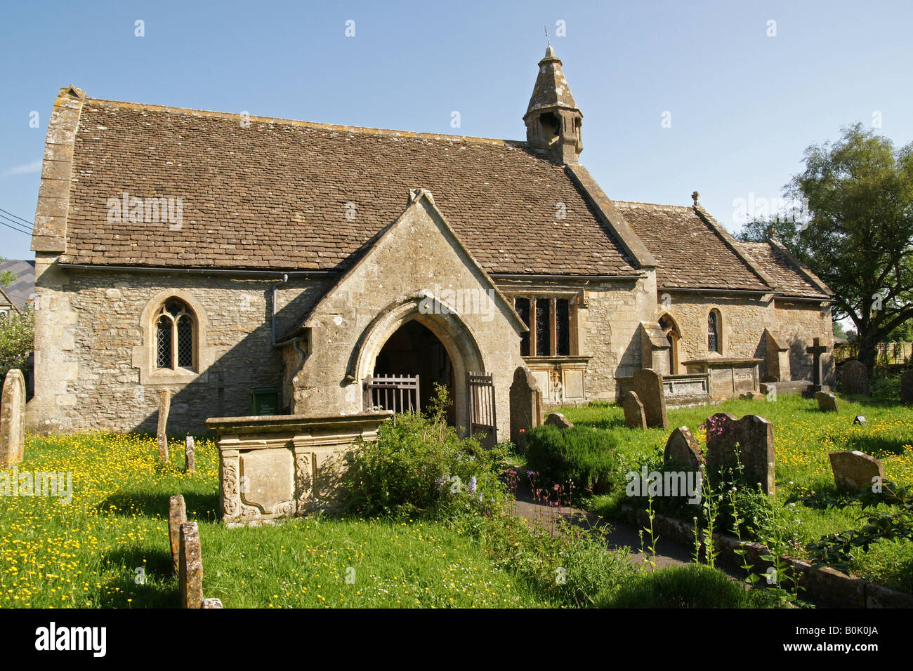 Biddestone Wiltshire England St Nicholas Church Stock Photo - Alamy