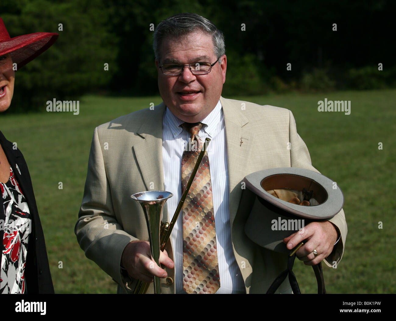 A bugler prepares before four in hand coaching event in Locust New ...