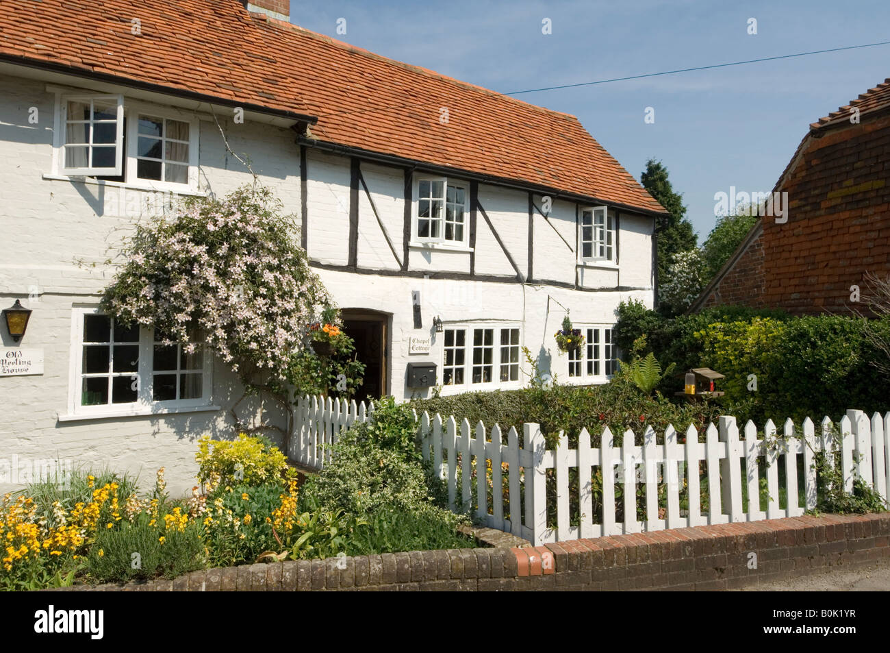 Old Whitewashed Cottage Crondall Surrey UK Stock Photo - Alamy