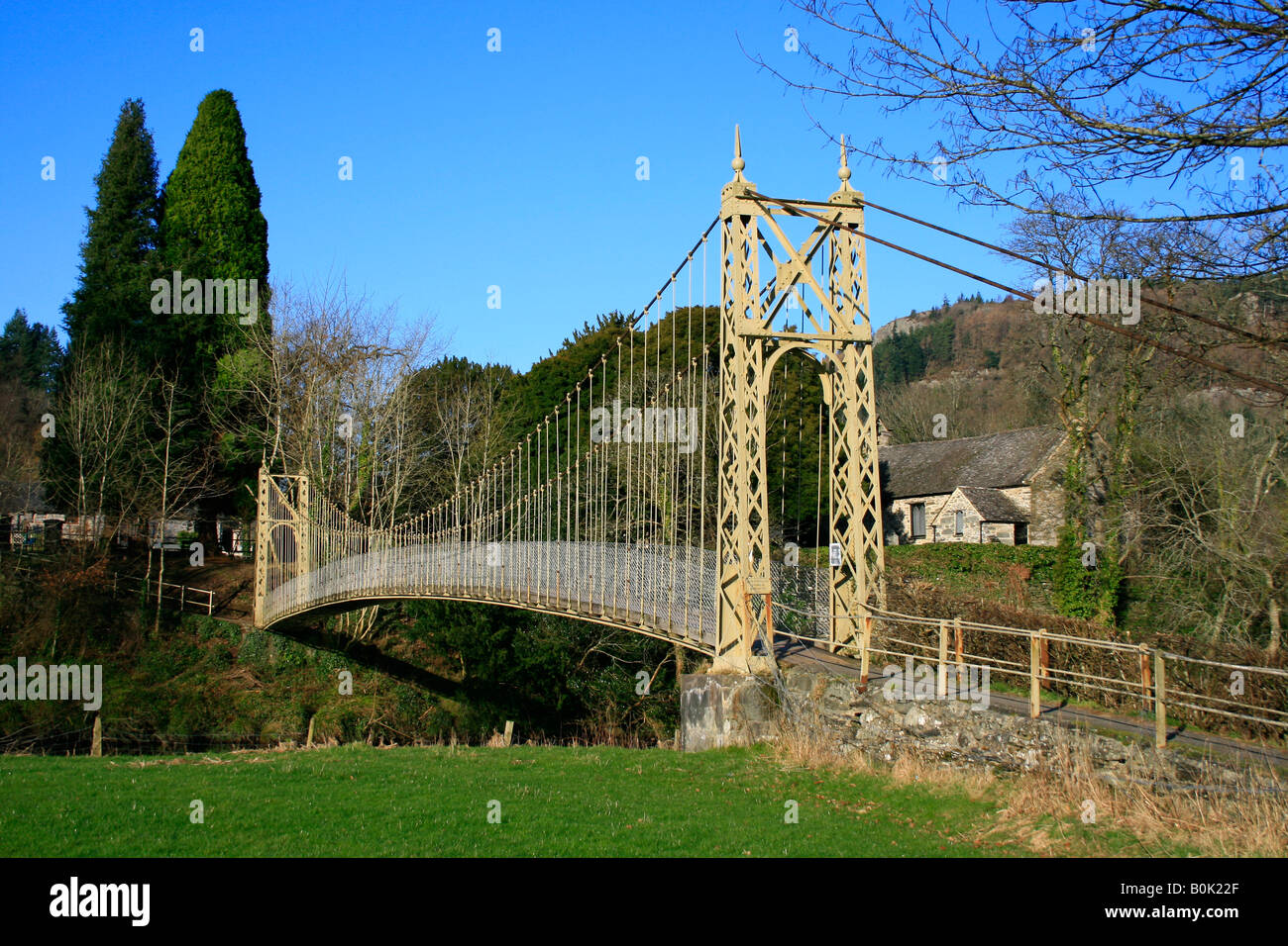 Betws y coed suspension bridge hi-res stock photography and images - Alamy