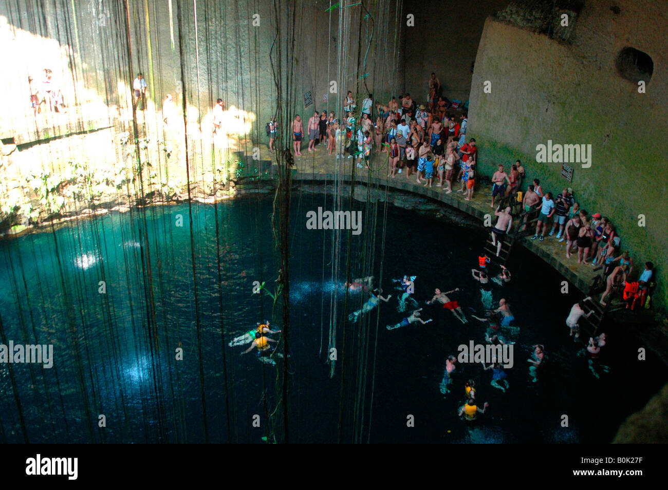 Cenote Cenotes in Yucatan Peninsula People Swiming Fresh water Sink ...