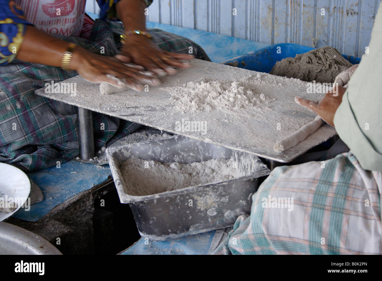 Making Keropok Lekor - a favourite Malaysian snack especially in the ...