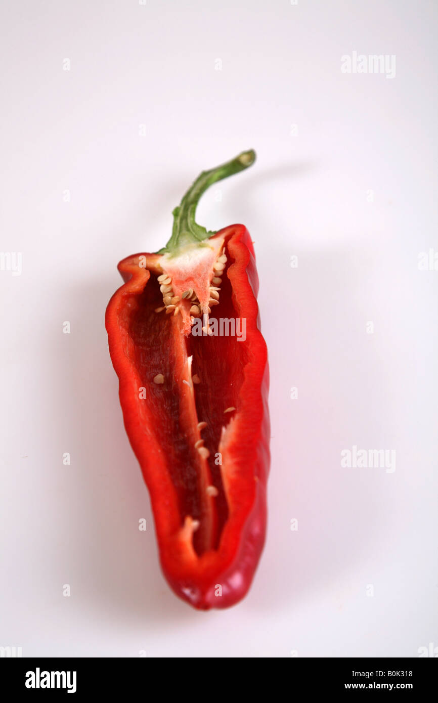 Cut Red Chili Pepper Stock Photo - Alamy