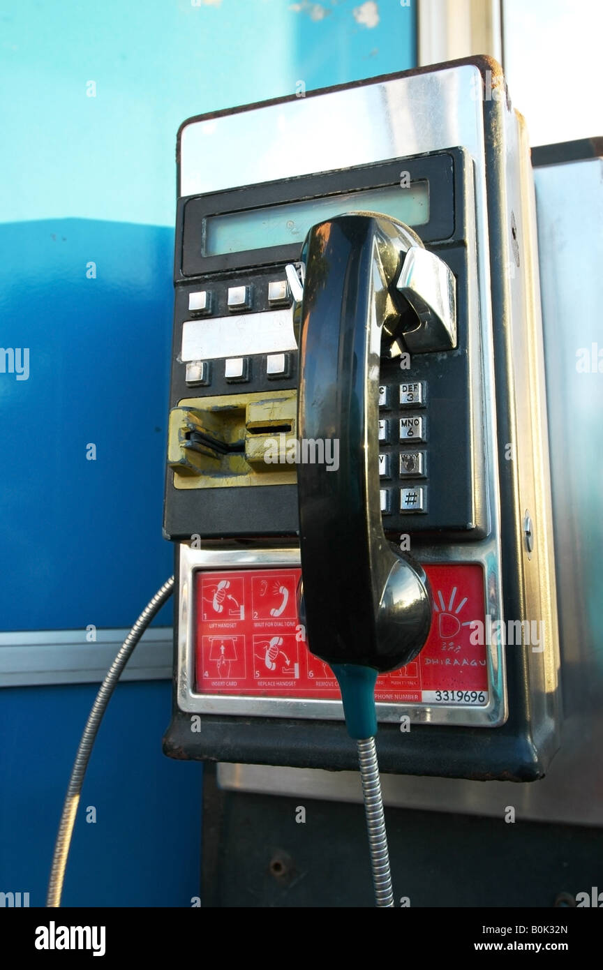 telephone coin communication booth dhiraagu Male Maldives Stock Photo ...