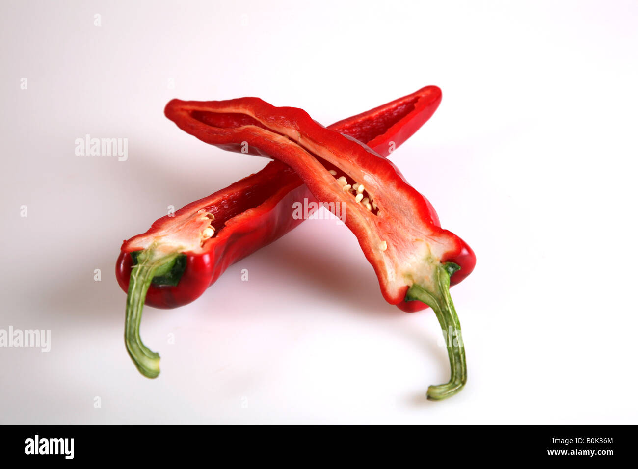 Cut Red Chili Pepper Stock Photo - Alamy
