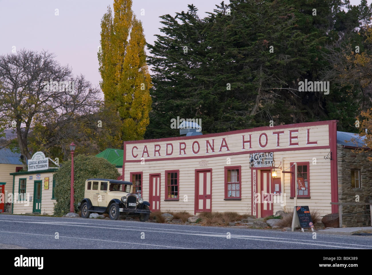The historic Cardrona Hotel on the Crown Range Road, Central Otago, New ...