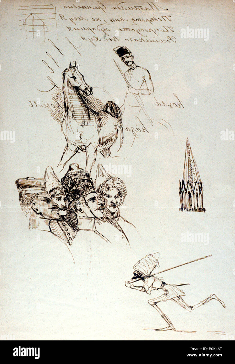 'Study of Russians', c1823-1870. Artist: Prosper Merimee Stock Photo ...