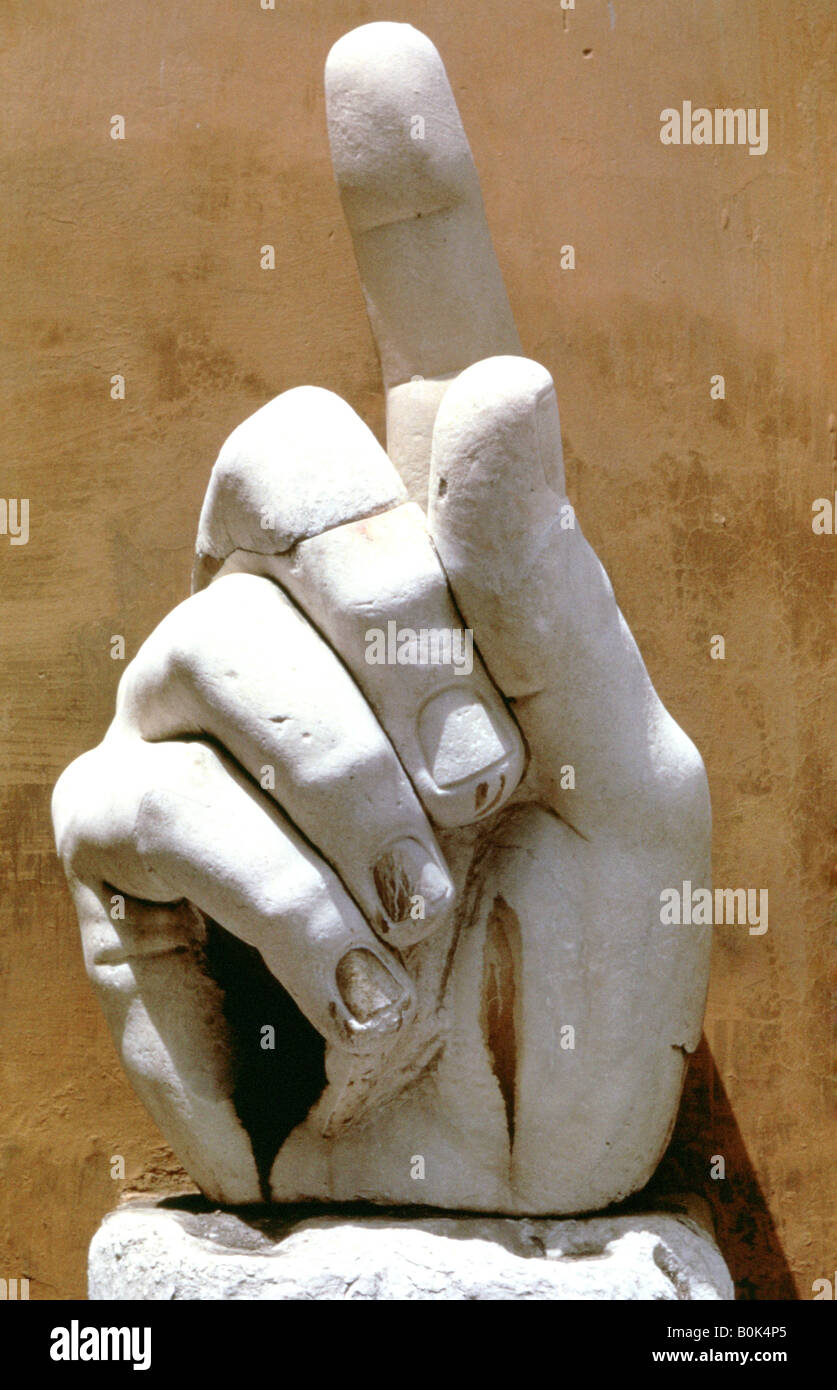 Hand of colossal statue rome hi-res stock photography and images - Alamy