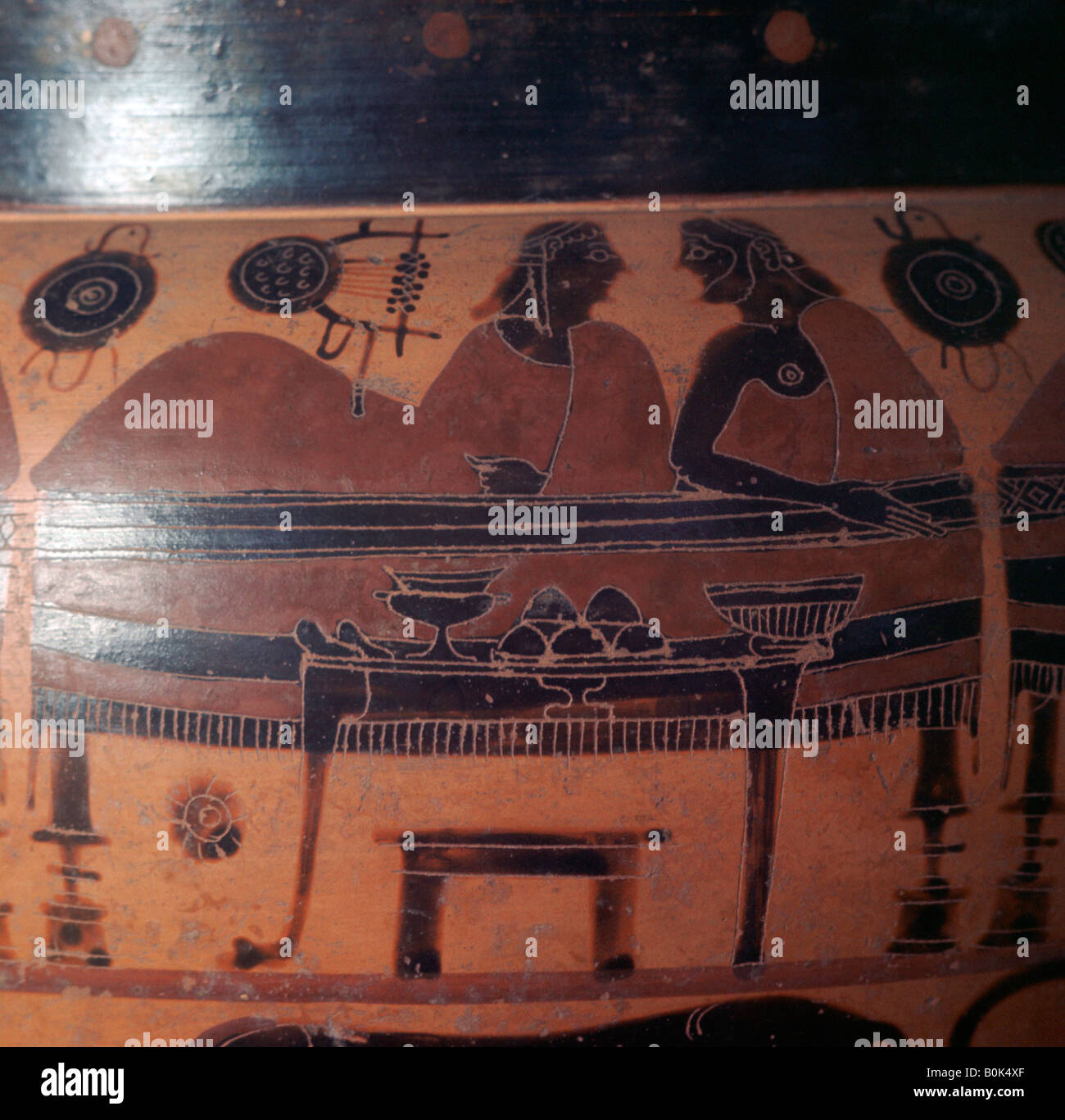 Attic red-figure Greek vase, c6th century BC. Artist: Unknown Stock ...