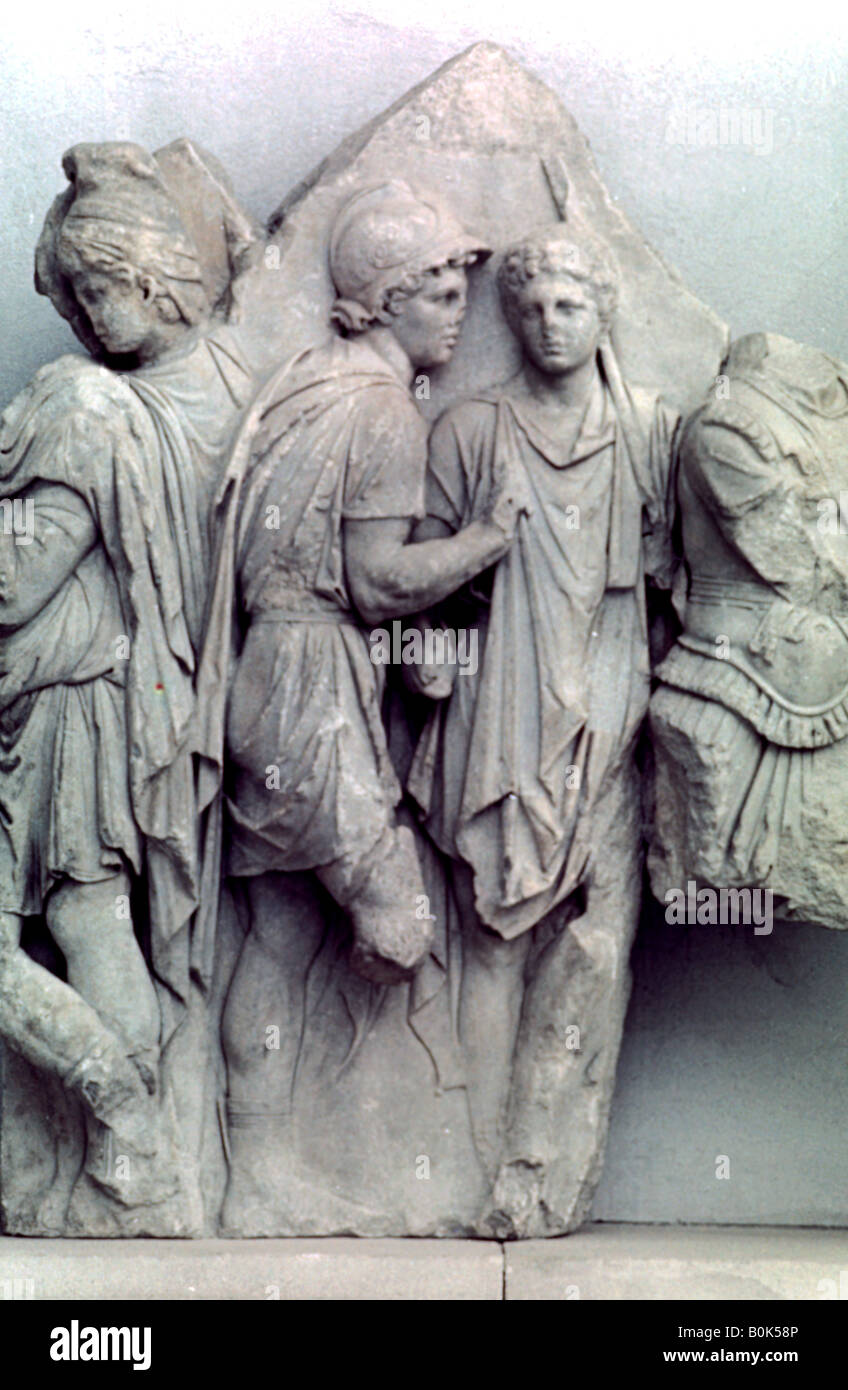 Detail from the Telephus Frieze of the Pergamon altar, 164-156 BC ...