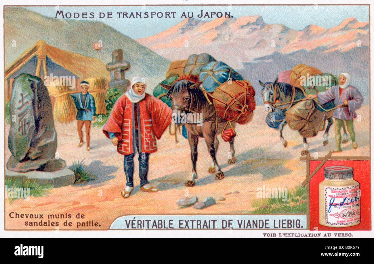 Modes of transport in Japan, 19th century. Artist: Unknown Stock Photo ...