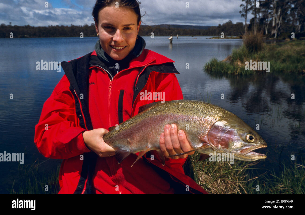 Fly fishing, Tasmania, Australia Stock Photo - Alamy