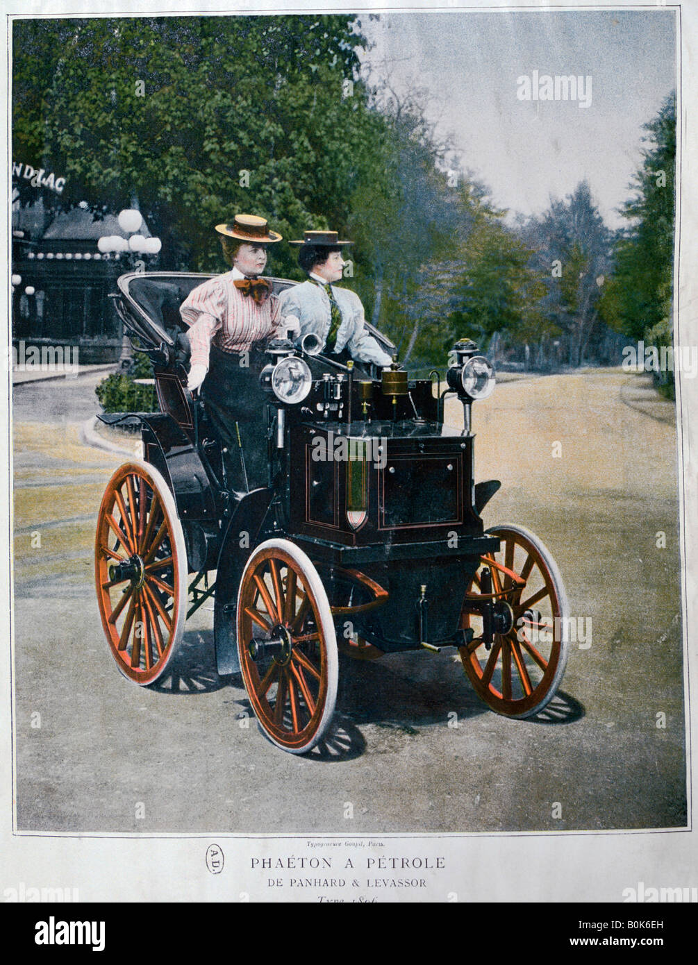 A petrol-powered Phaeton, by Panhard and Levassor, 1896. Artist: Goupil ...
