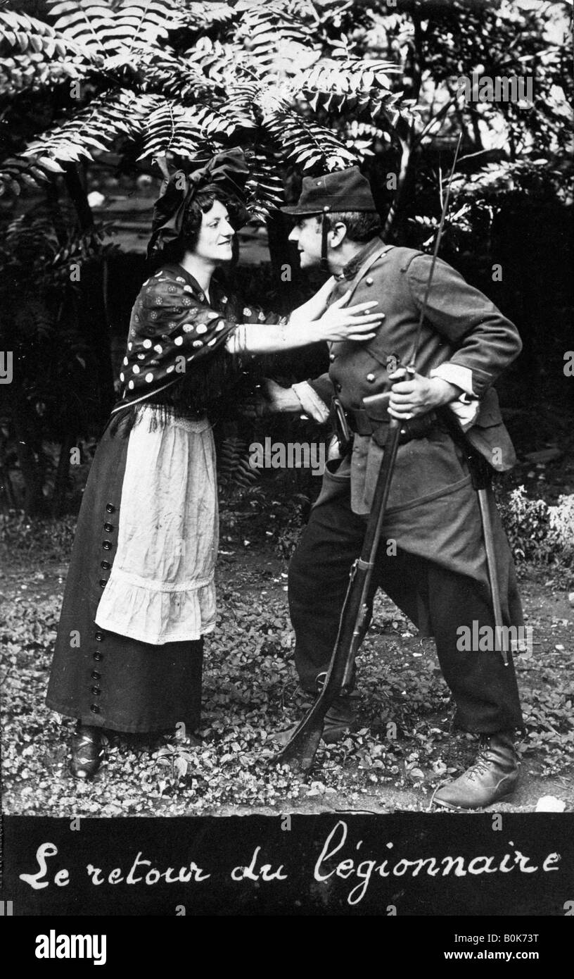 The return of the legionnaire, c1900. Artist: Unknown Stock Photo - Alamy
