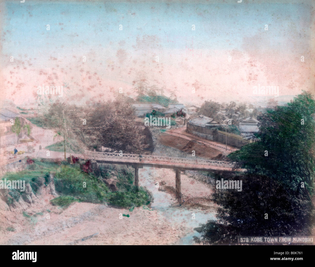 Kobe town from Nunobiki, Japan. Artist: Unknown Stock Photo - Alamy