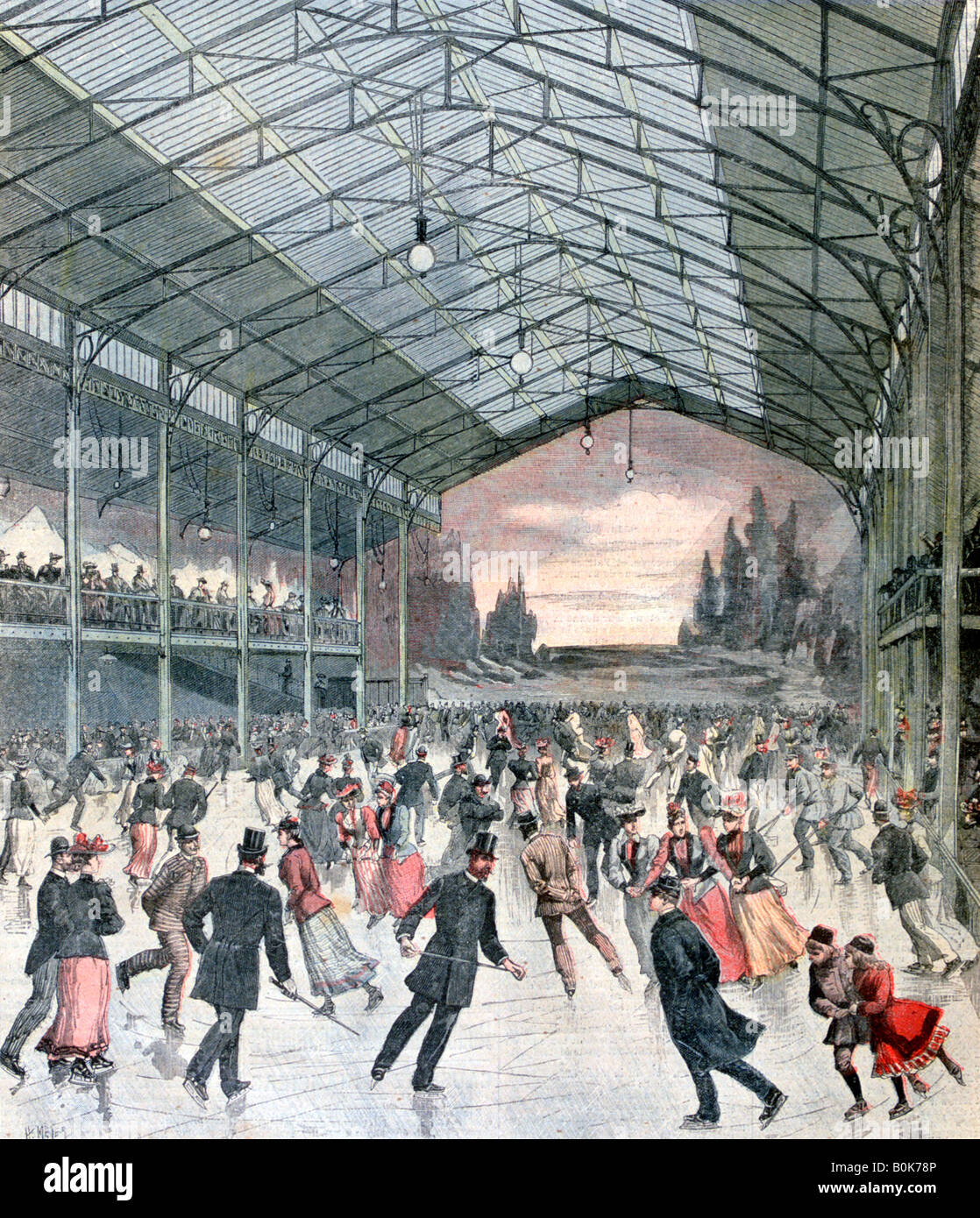 Ice Skating in Paris, 1892. Artist: Henri Meyer Stock Photo - Alamy