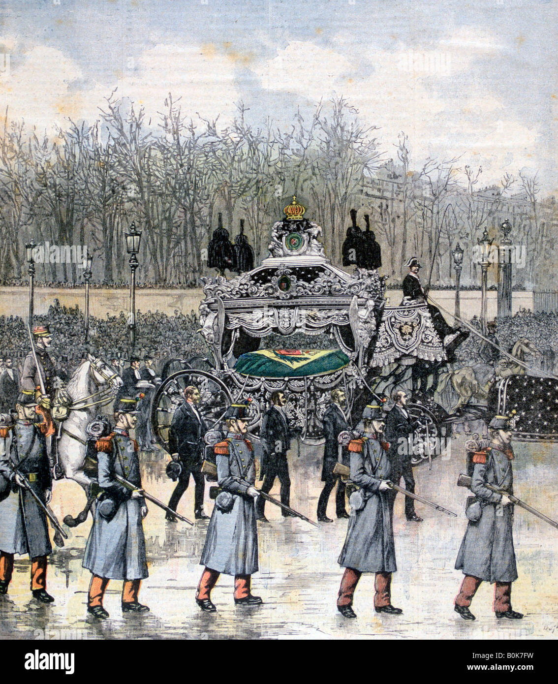 Funeral of the emperor of Brazil, 1891. Artist: Henri Meyer Stock Photo ...
