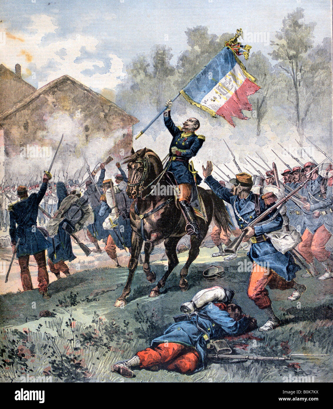 Death of Colonel Malleville, Battle of Solferino, 24th June 1859, (1891 ...