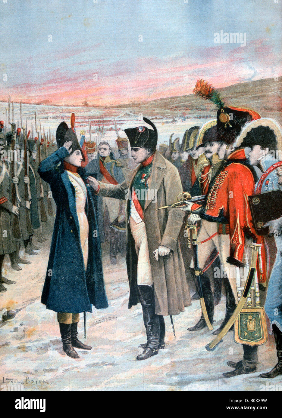 Napoleon presenting female officer Marie Schellinck with the Legion d ...