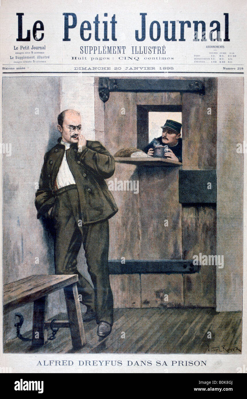 Alfred Dreyfus in Prison, 1895. Artist: Unknown Stock Photo - Alamy
