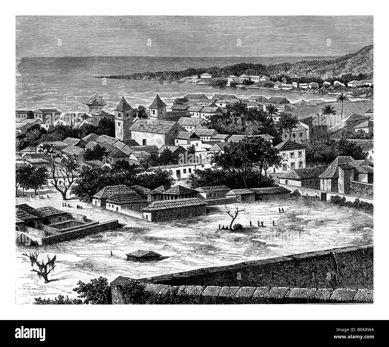 Sao Paulo, Luanda, Angola, 19th century. Artist: Alexandre de Bar Stock ...