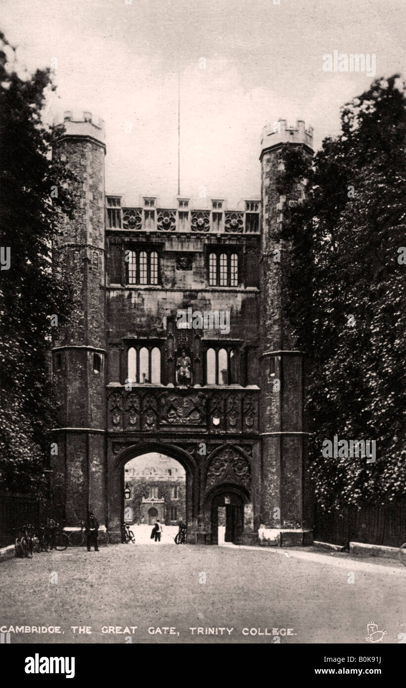 The Great Gate, Trinity College, Cambridge, early 20th century.Artist ...
