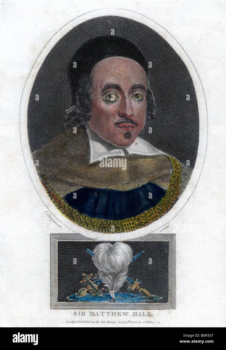 Sir Matthew Hale, 17th century Lord Chief Justice of England, (1808 ...