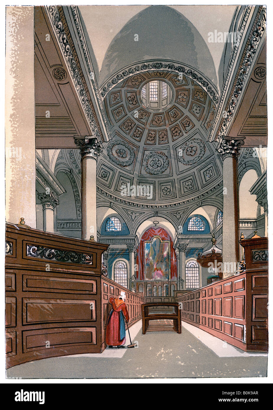 St Stephen's, Walbrook, c1850. Artist: Unknown Stock Photo - Alamy