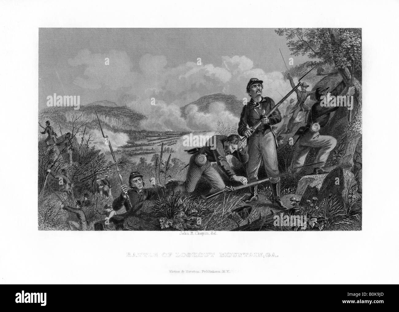 The Battle of Lookout Mountain, Tennessee, 24 November 1863 (1862-1867).Artist: John R Chapin ...