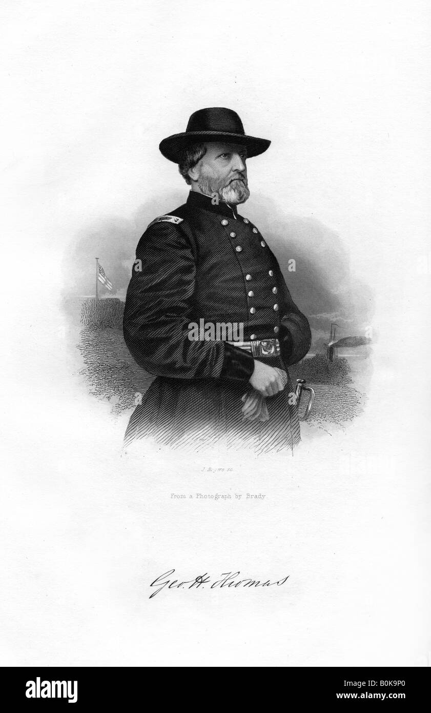 George Henry Thomas, Union general, 1862-1867.Artist: J Rogers Stock ...