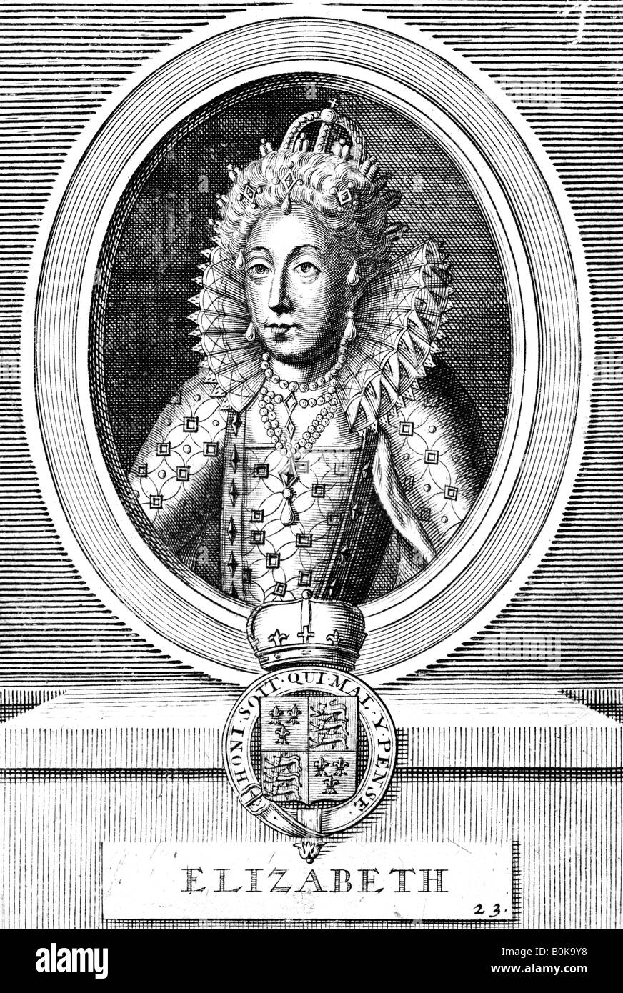 Elizabeth I, Queen of England and Ireland. Artist: Unknown Stock Photo ...
