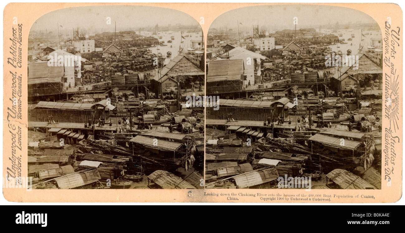 Looking down the Pearl River (Zhu Jiang) at Canton (Guangzhou), China ...