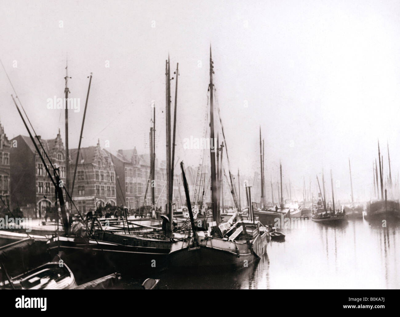 Canal boats, Rotterdam, 1898.Artist: James Batkin Stock Photo - Alamy