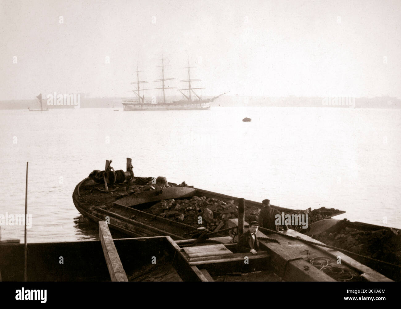 Barge loaded with freight, Rotterdam, 1898.Artist: James Batkin Stock ...