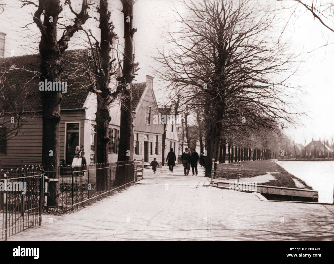 Canal bank, Broek, Netherlands, 1898.Artist: James Batkin Stock Photo ...