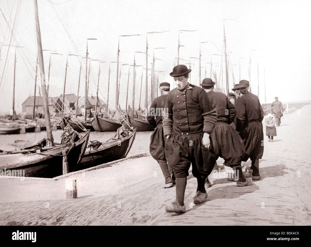 Men in traditional dress, Marken Island, Netherlands, 1898. Artist ...
