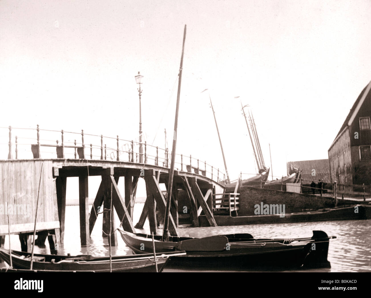 Canal boats, Marken Island, Netherlands, 1898. Artist: James Batkin ...