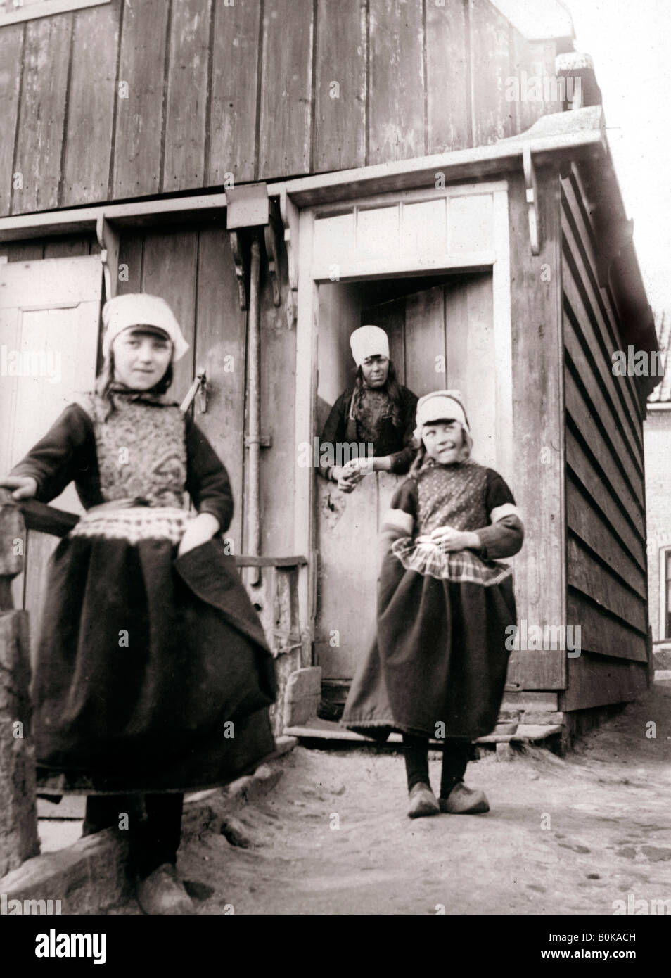 Girls in traditional dress, Marken Island, Netherlands, 1898.Artist ...
