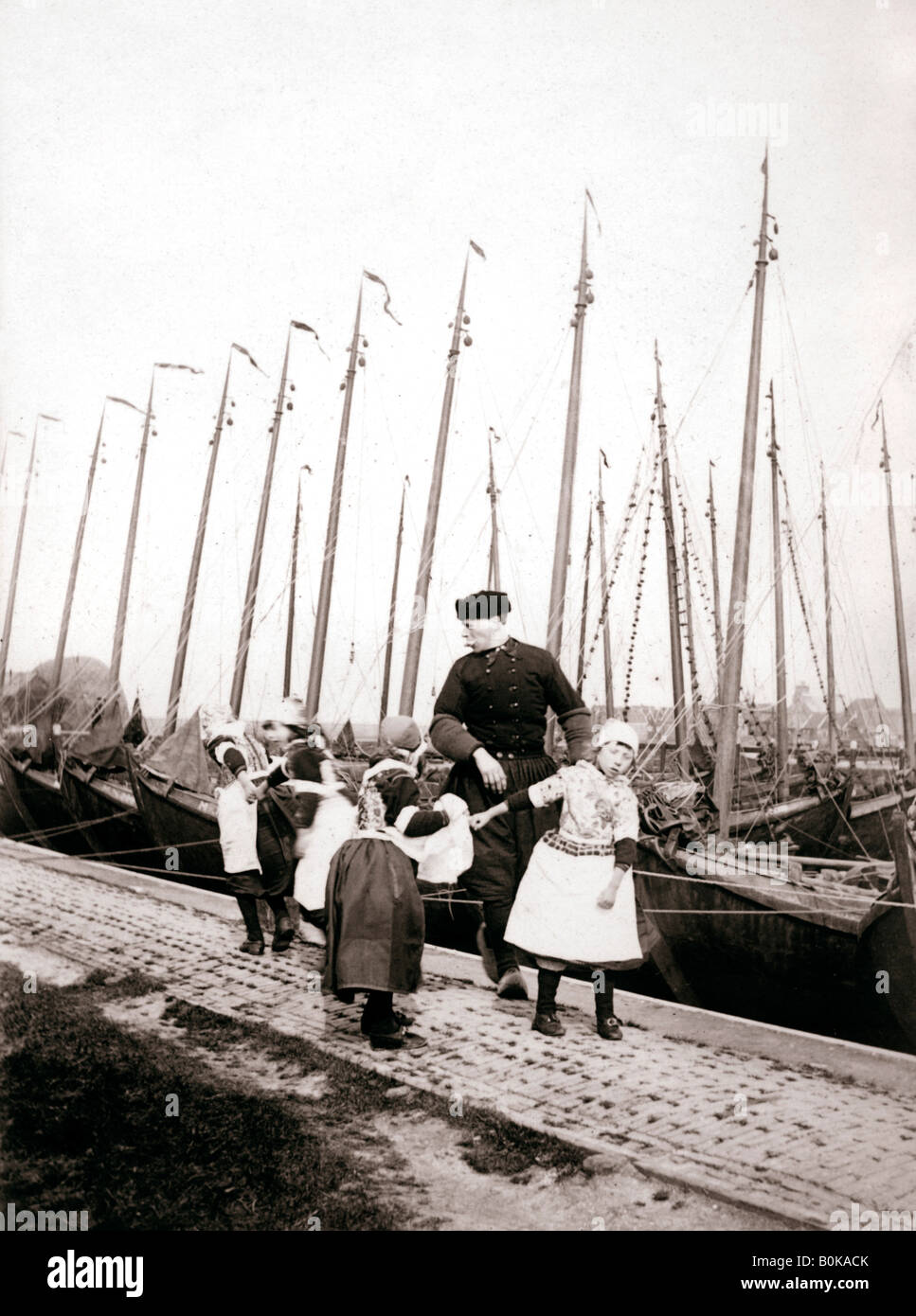 People of Marken Island, Netherlands, 1898. Artist: James Batkin Stock ...